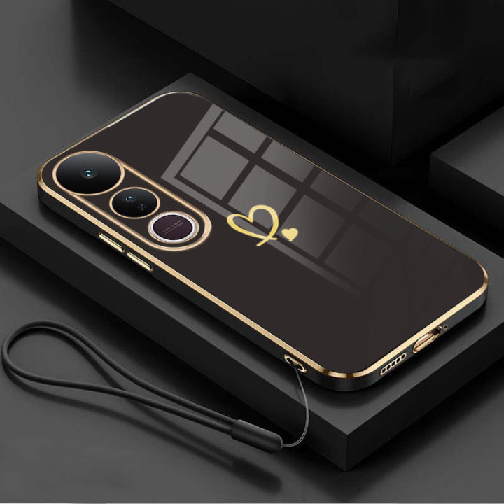 Vivo Y04 Y29s 5G Fashion Plating Case Love Heart Design Rubber Cover ...