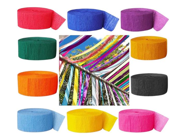 Multicolor Crepe Paper Streamers Roll – Party Decoration Streamers for ...