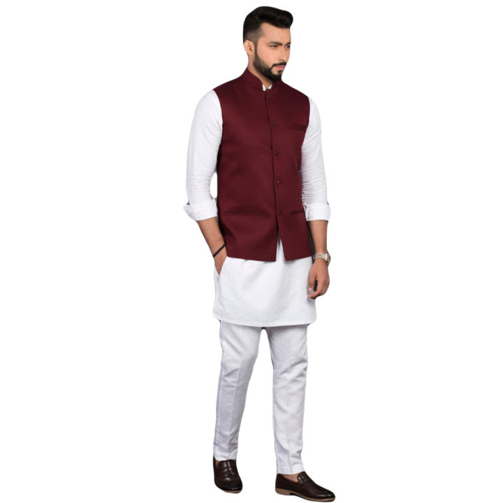 Classy Maroon Suiting Waistcoat for men | Daraz.pk