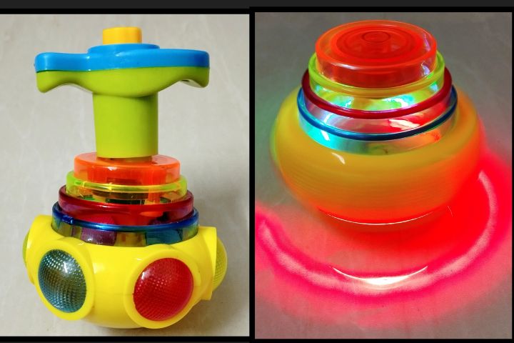 New Flash Luminous Spinning Top Toy for Kids - Colorful LED Gyroscope ...