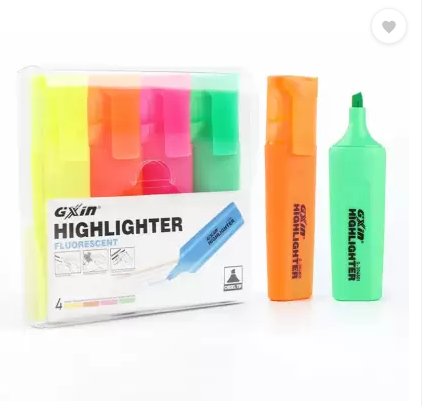 GXIN Highlighter Pen | Neon Colors | Chisel Tip Marker Pen | Water ...