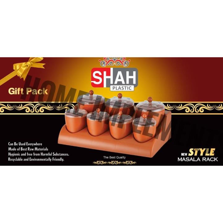 Plastic 7 Spice Partition Masala Box Spices Jars Set Masala Container ...