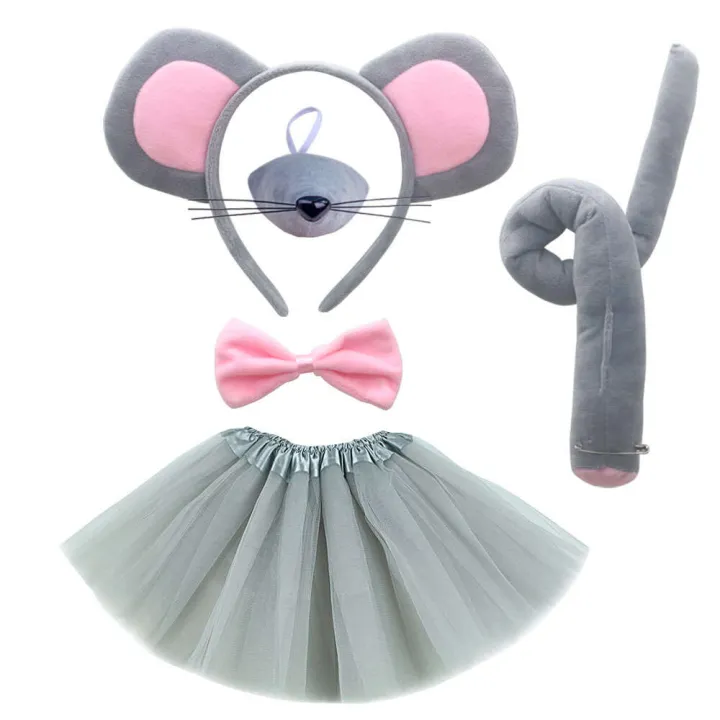 Halloween Animal Hair Cute Little Ears Children's Cartoon Gray Mouse ...