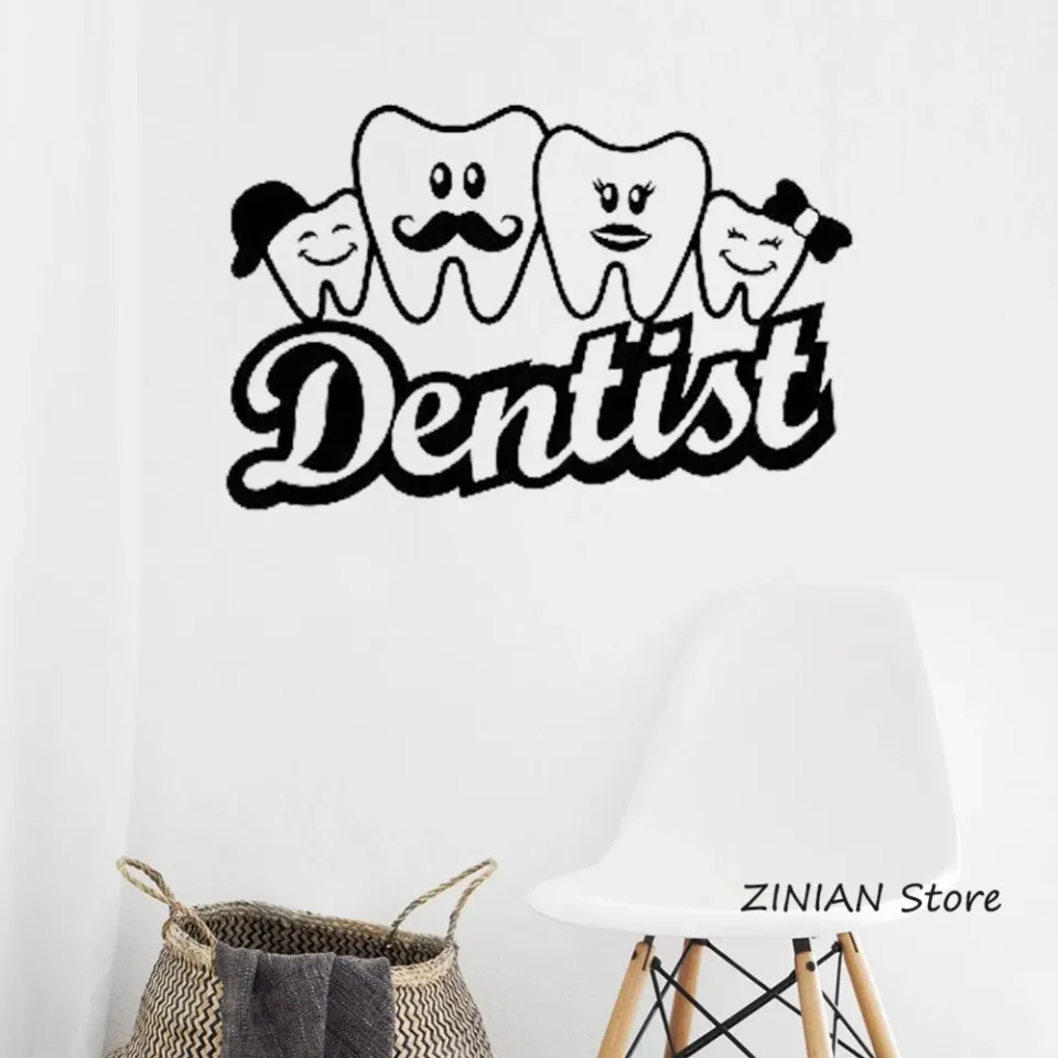 Dental Office Decals Dentist Teeth Family Wall Sticker Dental Office