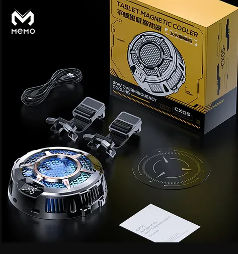 MEMO CX05 Magnetic Tablet Cooling Fan Temperature Display Radiator for ...