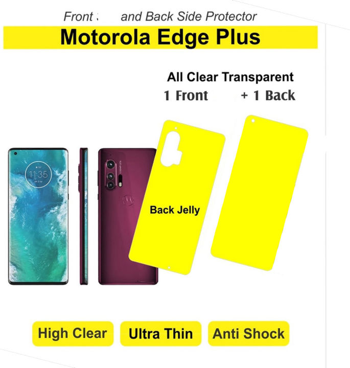 Motorola Edge Plus - Screen protector and back side Jelly protector ...