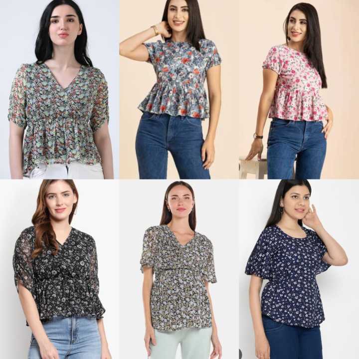 Women's Stylish Chiffon Tunics Long Sleeve V-Neck Loose Fit Casual Maxi ...