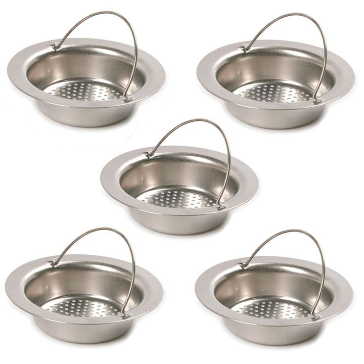 Stainless Steel 2 Size with Handle Waste Plug Hole Filter Sewer Net ...