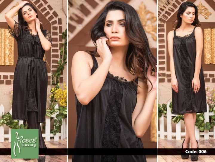 Women’s 3-Piece Nightwear Set – Shamiz, Gown & Pajama | Soft C-Through ...