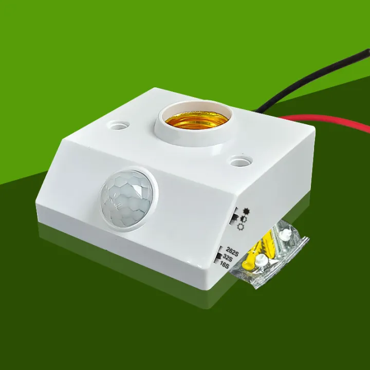 AC85-265V Automatic Human Body Infrared IR Sensor Lamp Holder LED Bulb ...