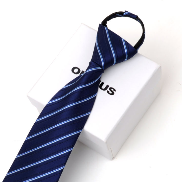 OUMUS men's business dress tie one pull wide work married lazy zipper ...