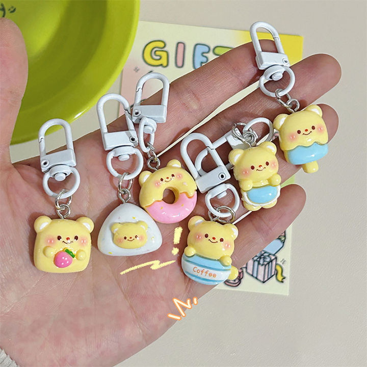 Milky Cute Butter Bear Keychain Girly Heart Sweet Soft Cute Cartoon ...