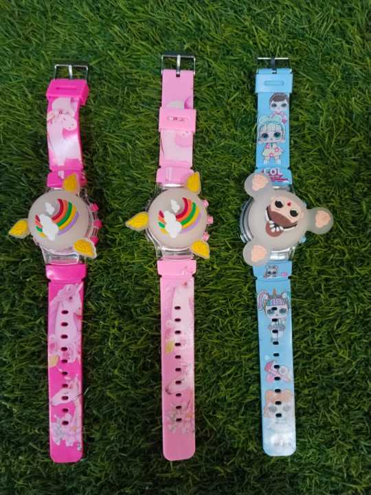 Kids LED Light Up Toy Watch with Spinner – Fun Cartoon Design | Daraz.pk
