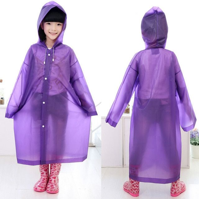 FGHGF Transparent Raincoat Boy Girl Children Rain Coat Waterproof EVA Backpack Rain Cover Poncho ...