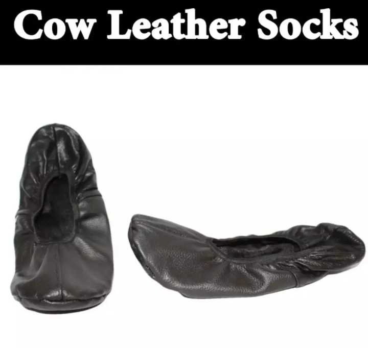 Hajj Umrah Leather Half Socks (Mozay) - Unisex - Black | Daraz.pk