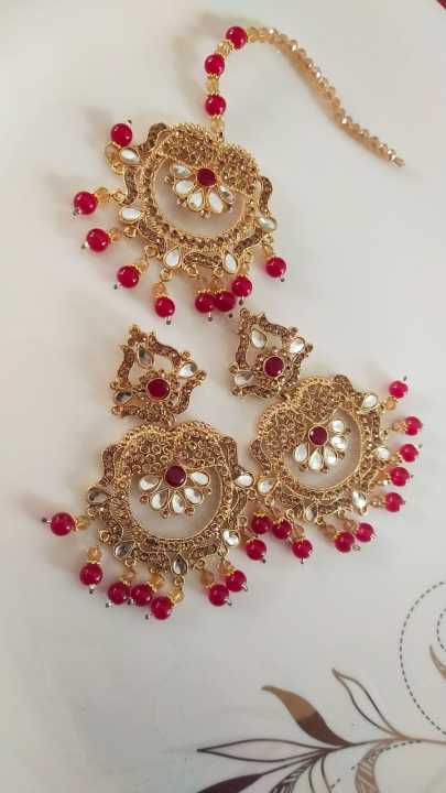 "Latest Edition: Unique Traditional Indian Style Earrings with Bindiya ...