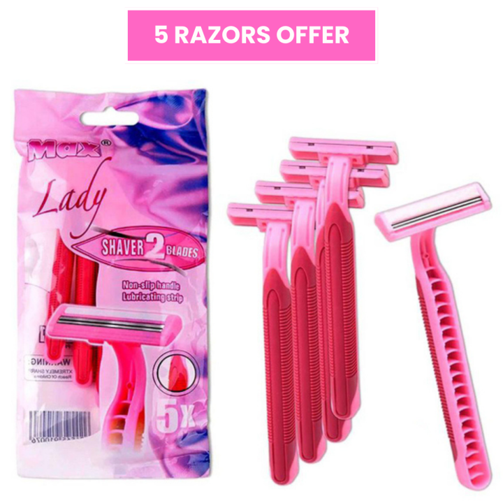 Original MAX Lady Razor 5pcs Bikini Razor Woman Razor Shaver Safety ...