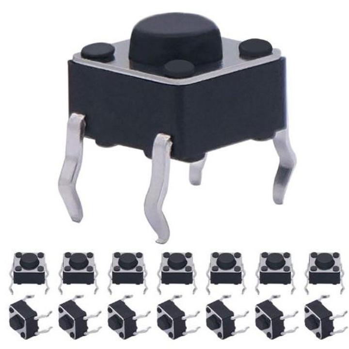 6 x 6mm x 5mm Momentary Tactile Tact Push Button Switch 4 Pin DIP ...