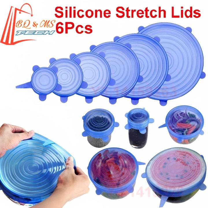 BQ&MS TECH Set of 6 Silicone Lids for Bowls Stretchable Flexible Covers ...