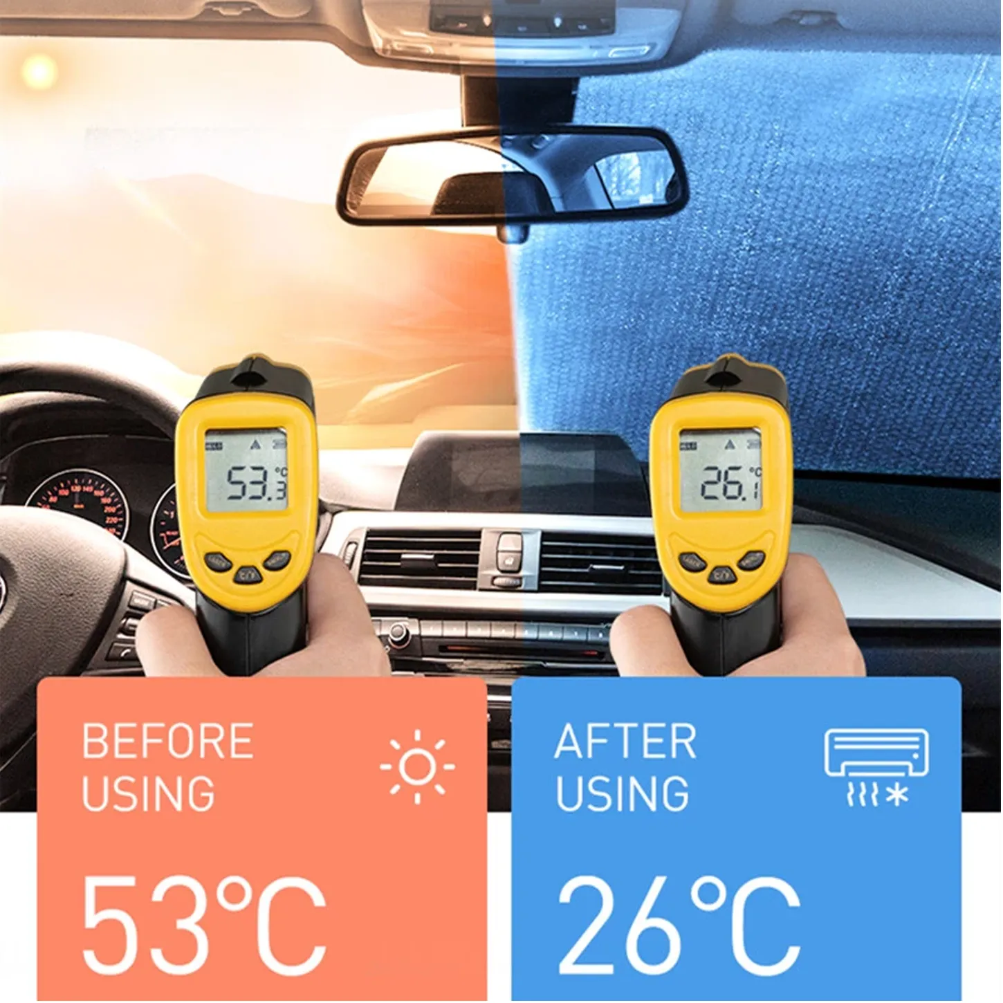 Car Windscreen Windshield Sun Shade Aluminum Foil For Car Sun Visor ...