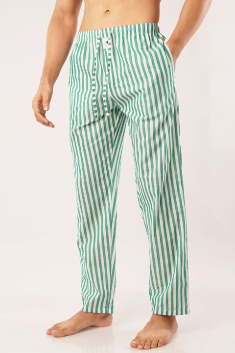 Green Striped Woven Pajama | Daraz.pk