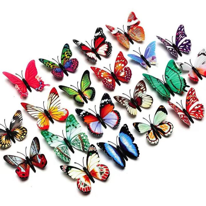 Pack OF 12/6 3D Simulation Butterfly Fridge Magnet Decoration Craft ...
