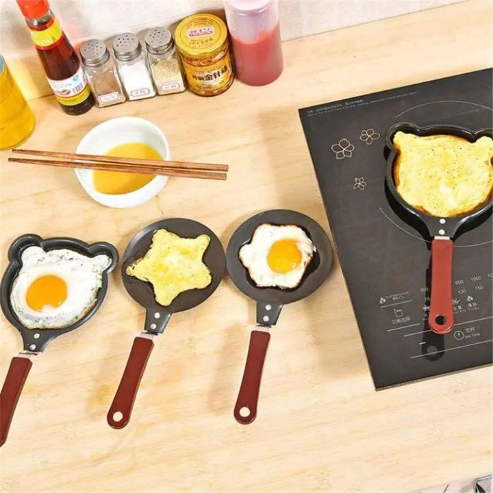 1 Pc - 12cm Different Shape Frying Pan Cook Up Some Love Non Stick Mini ...