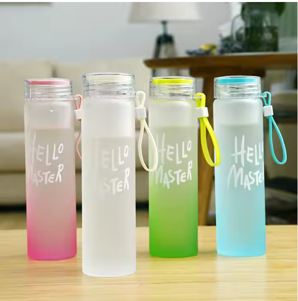 Hello Master Colorful Glass Bottles with Lids 16 oz 480 ml Reusable ...