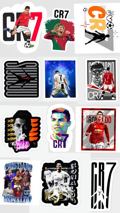 Cristiano Ronaldo CR7 Glossy Stickers Pack (12 Pcs) – 2 Inch Football ...