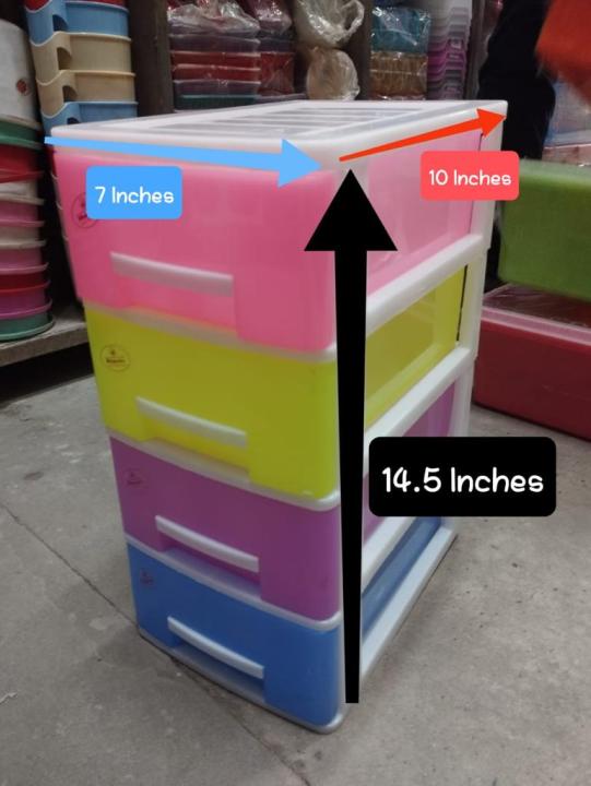 Multipurpose Colourful Drawers (4 Steps) Size: 7*10*14.5 inches | Daraz.pk