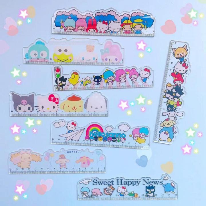 15Cm Kuromi Hello Kitty Ruler Little Twin Star Sanrioed Collection ...