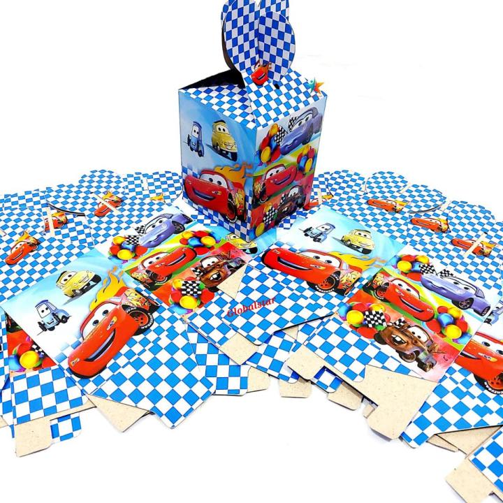 Pack of 10Pcs McQueen Cars Character Goody Boxes for Kids Birthday ...