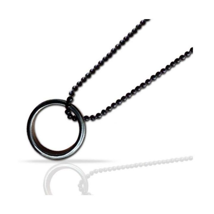 Black Chain Stainless Steel Ring Locket/Pendant/Necklace for Boys and ...