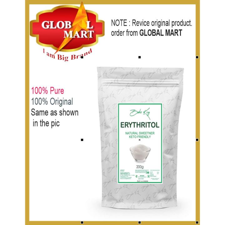 BAKE KING Erythritol Natural Sugar Free Sweetner Keto Friendly 200Gm ...