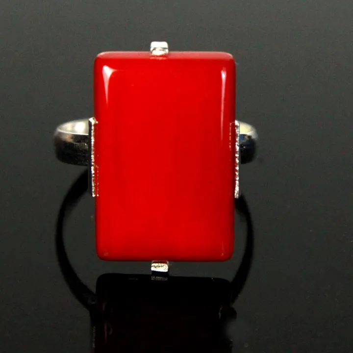High qality Ring with Square red stone for boys men, girl | Daraz.pk