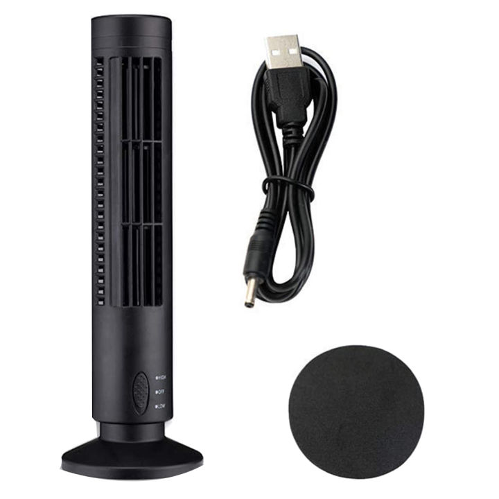 Small Tower Fan,Quiet Bladeless,2 Speed Electric Fan USB Powered Fans ...