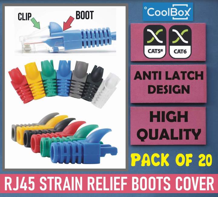 RJ45 Connector Strain Relief Rubber Boots Cover Network LAN Ethernet ...