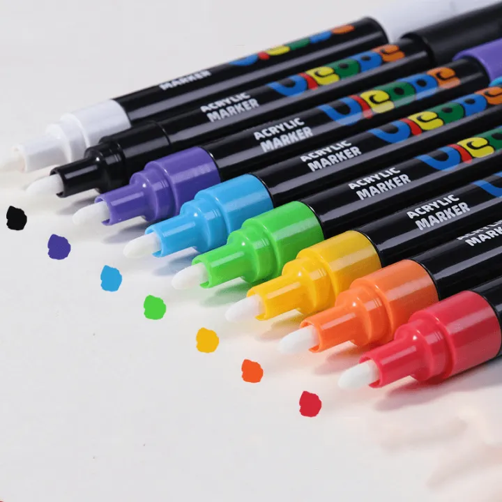 Ulebbe Permanent Acrylic Paint Markers Set Art Permanent Markers for ...