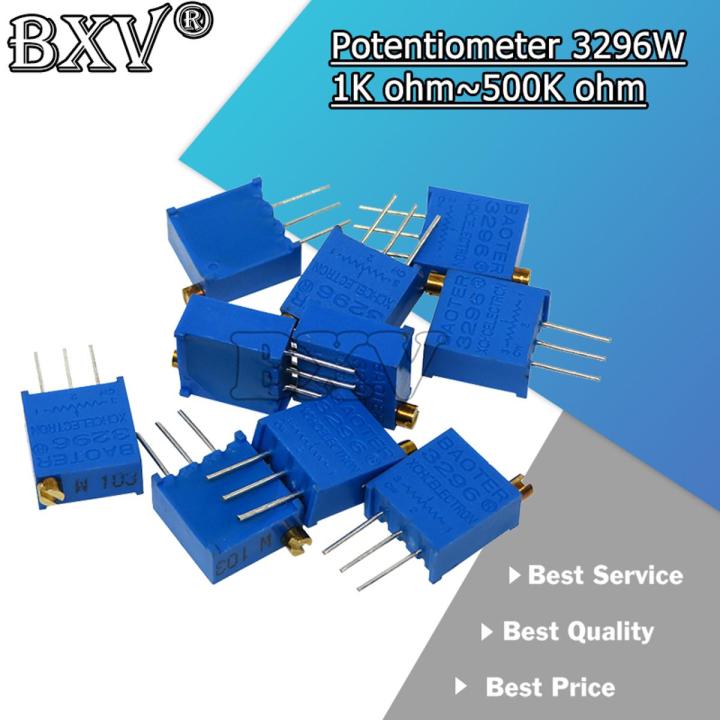 10PCS 3296W Potentiometer Precision Adjustable Resistance Multi-turn ...