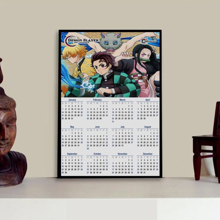Demon Slayer Calendar Frame for Anime 2024 Wall Decoration at ...