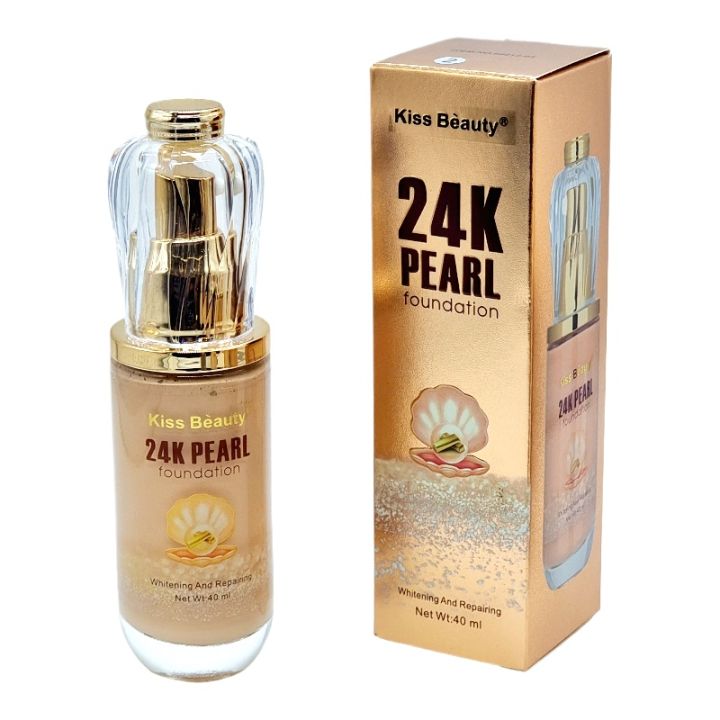 Kiss Beauty 24K Pearl Foundation - Whitening and Repairing, Net Wt 40ml ...