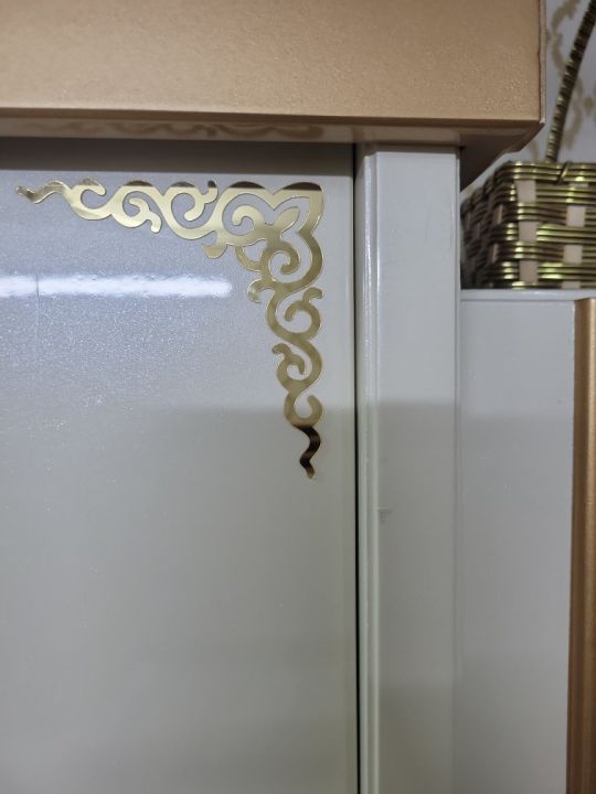 4pcs Acrylic 3D Mirror Sticker Wallsticker Self-adhesive Mirror Gold ...