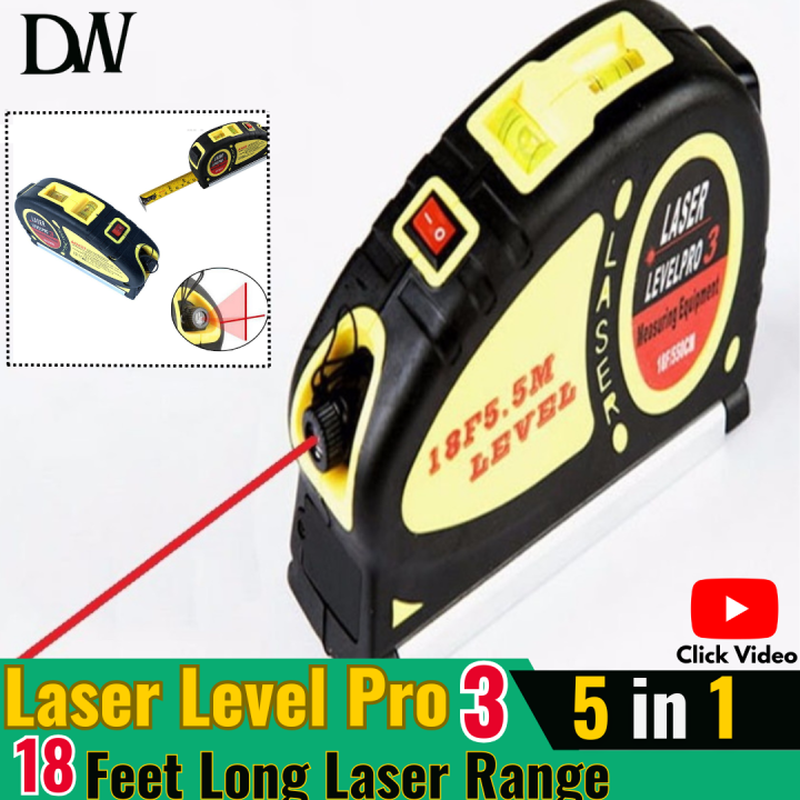 Laser Level Pro3 (18 Feet/5.5m )Measure Tape,Laser Leveler,Measuring ...