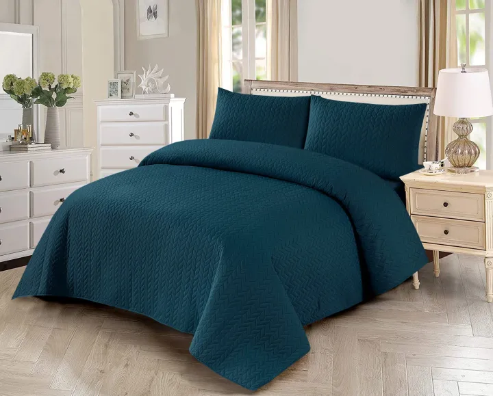 Luxury Ultrasonic VIP Quilted Bed Spread - 3pc Extra Fine Fabric | Daraz.pk