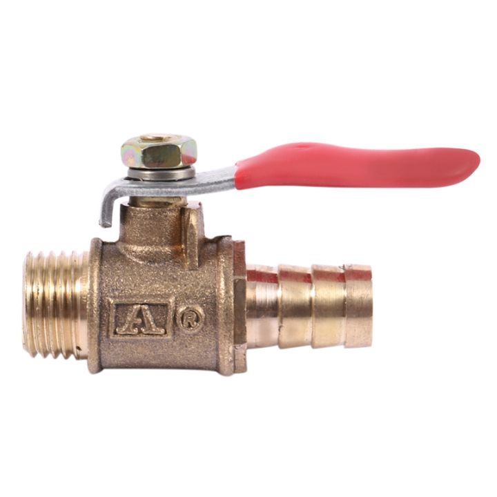 1/4 handle valve PT Male Thread Full Port Lever Handle Hose Barb Brass ...