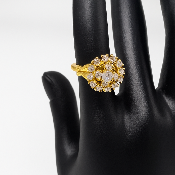 Zircon Rings For Women Stainless Steel Gold Color Wedding Ring Luxury ...