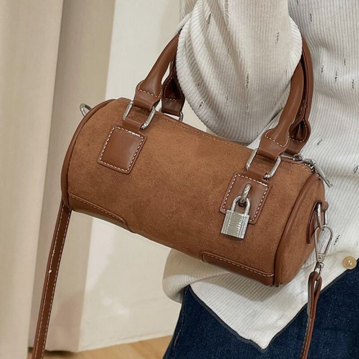 Scrub Pu Leather Shoulder Bags 2024 Women's Brand Small Suede Totes ...