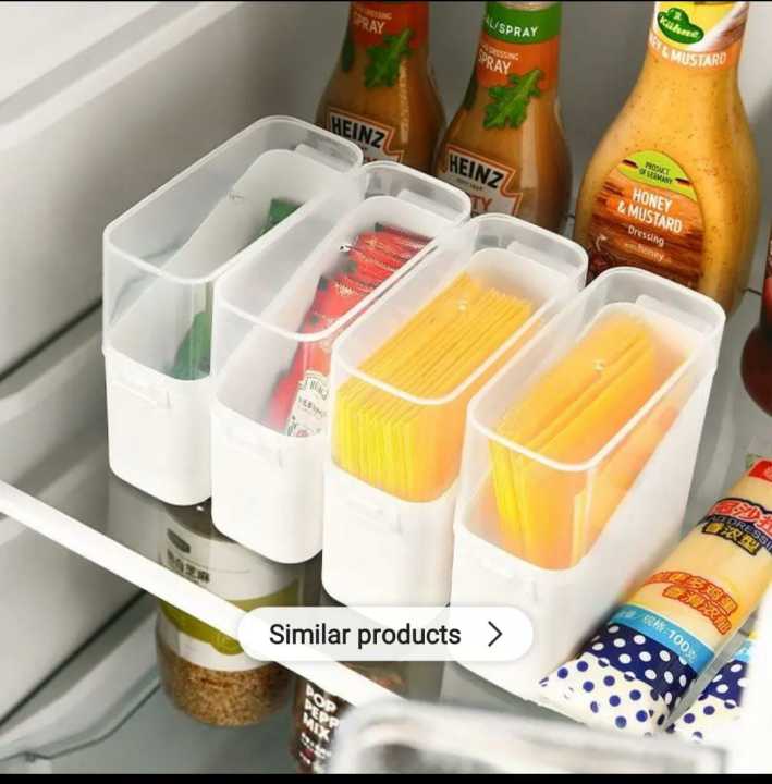 Fridge Organizer Bin With Lid - Stackable Storage Containers For Cheese ...