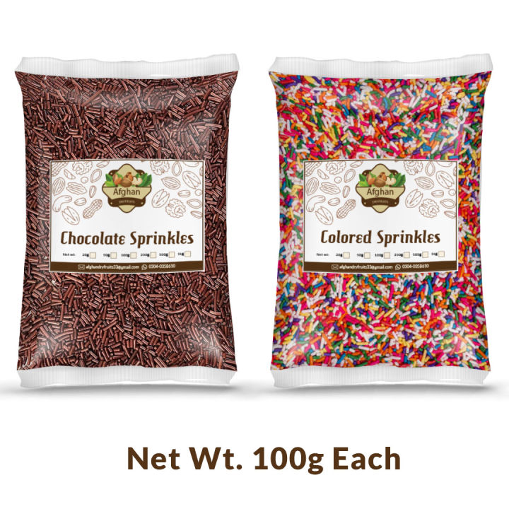 Pack of 2 Sprinkles / Chocolate Sprinkles / Colored Sprinkles 100g each ...