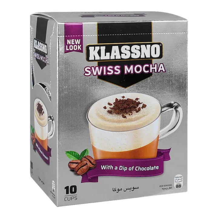 Klassno Swiss Mocha Latte Coffee 3 in 1 With a dip of Chocolate, 10 ...